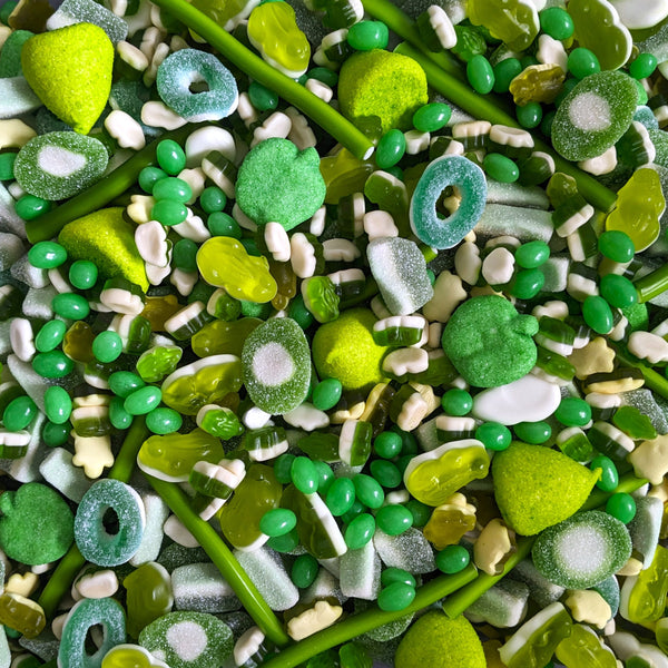 Green Sweet Mix - Jelly, Gummy, Foam & Fizzy Green Pick & Mix Sweets ...