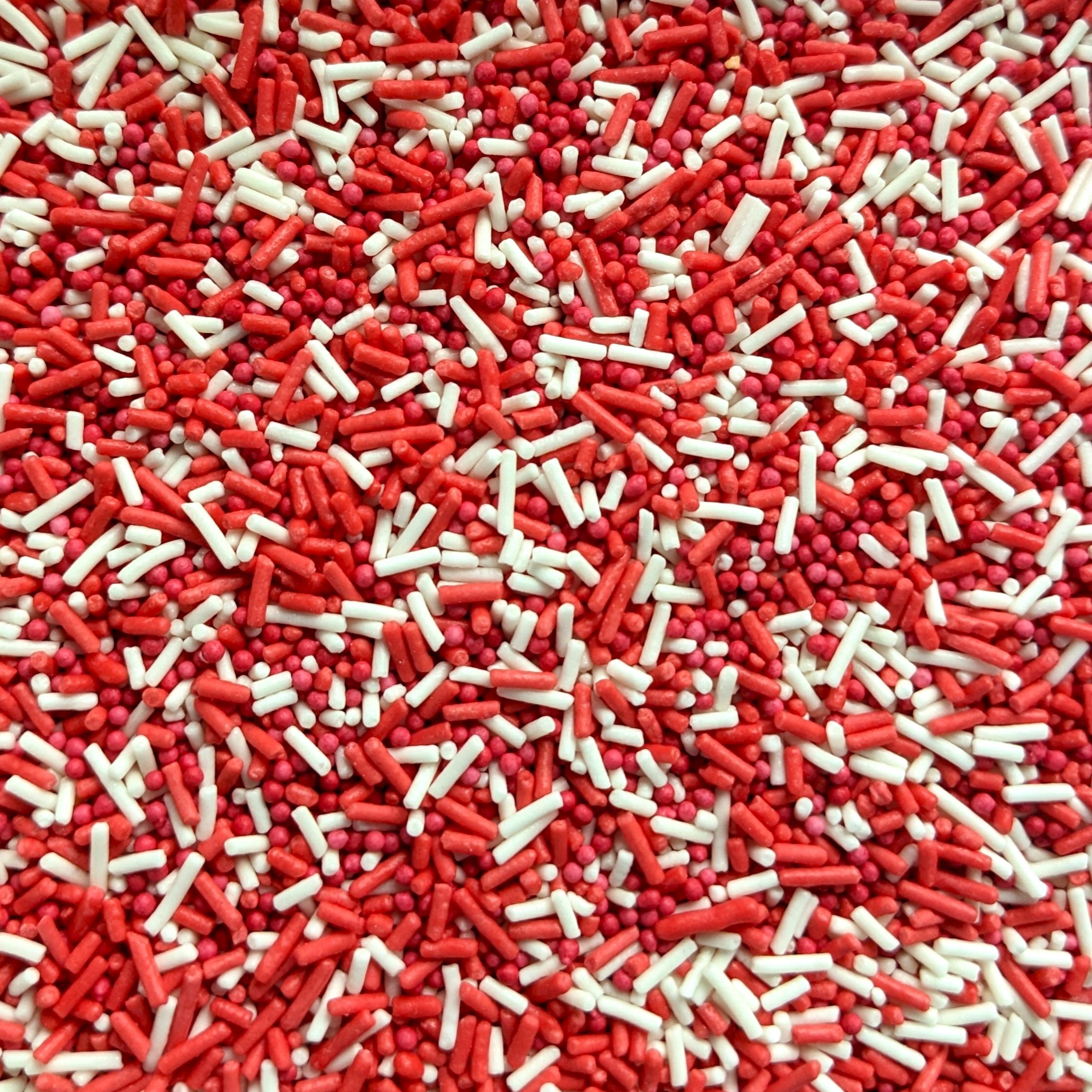 Red and White Mixed Cake Sprinkles - Cupcake Topper Sprinkles ...