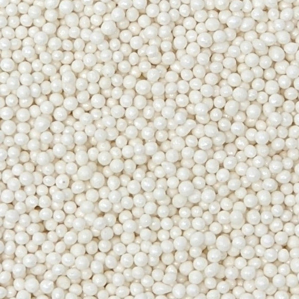 White Glimmer Cake Sprinkles - 100s & 1000s Wedding Cake Decorations ...